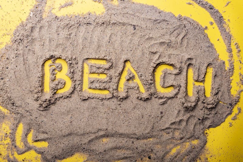 Beach. Inscription on the Sand. Background with the Word Beach Stock ...