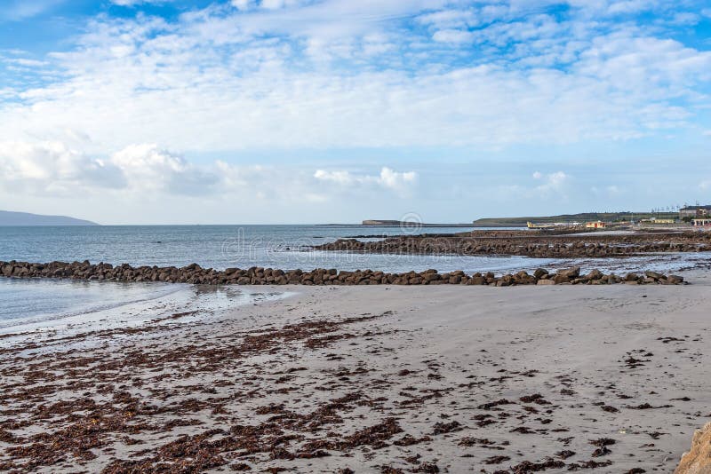Salthill Beach At Dusk, Dramatic Sky Over Burren Mountains, Galway Bay ...