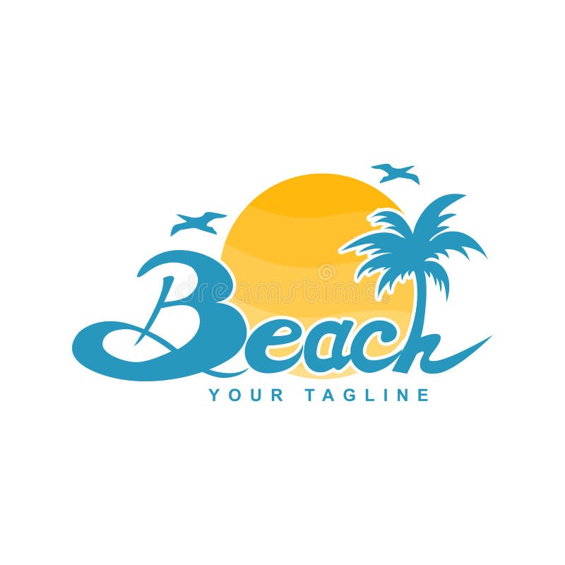 Beach and Island Logo Design, Vector Design of Circular Beach Icons ...