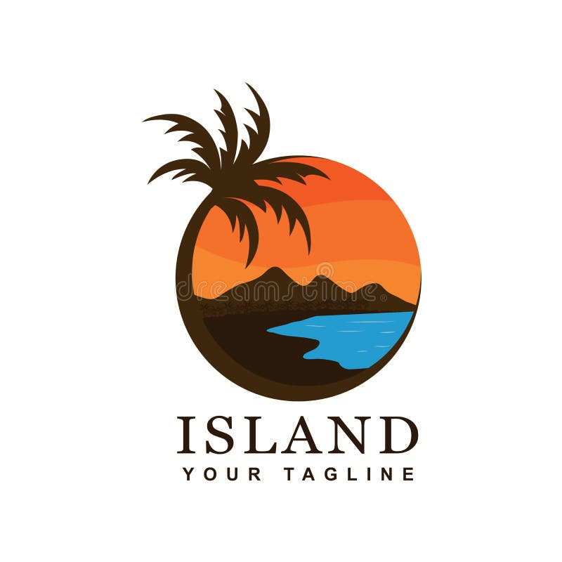 Beach and Island Logo Design, Vector Design of Circular Beach Icons ...
