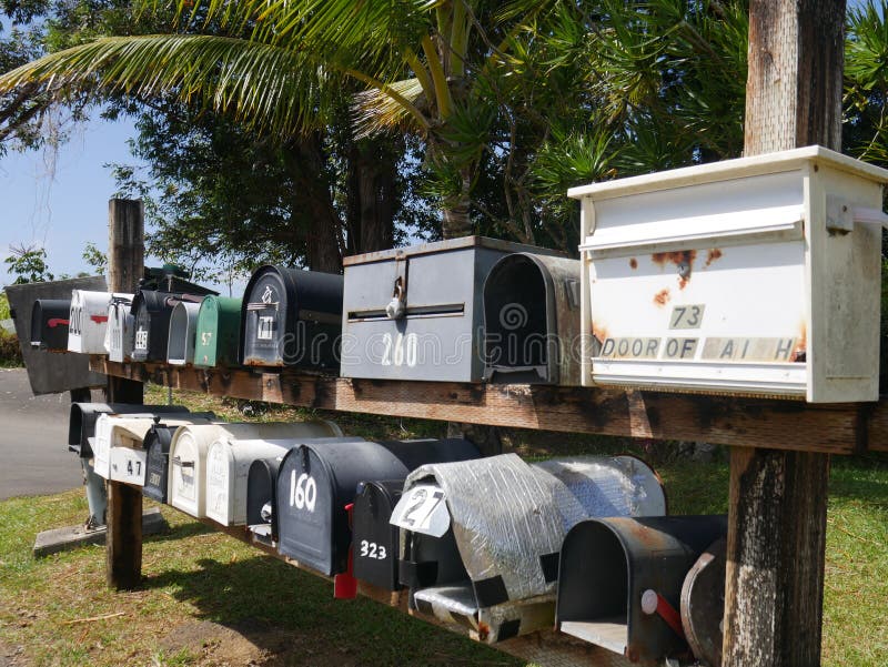 Mail boxes in Maui! stock image. Image of hawaii, traveling - 98485789