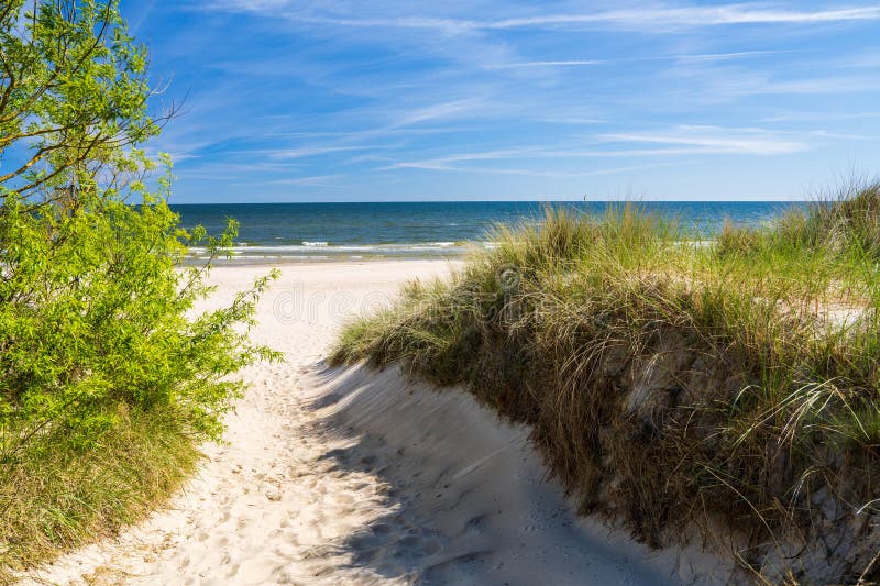 Beach on the Island of Usedom on , German Baltic Coast Stock Image ...