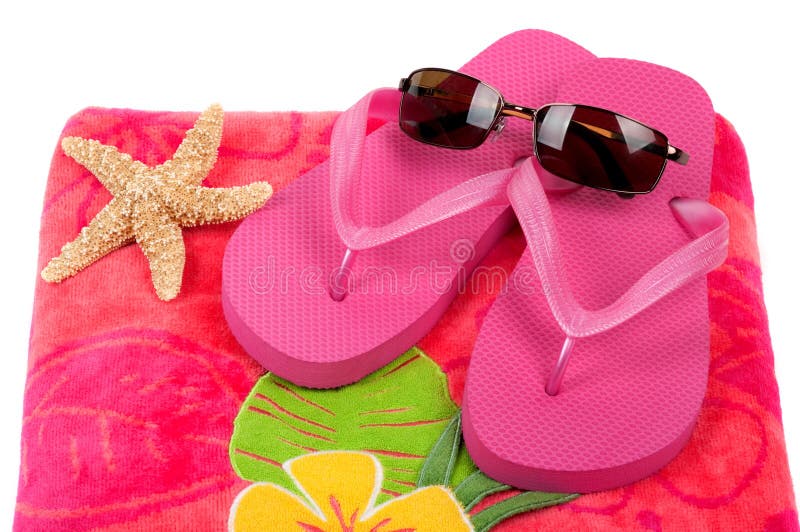 Beach Items stock photo. Image of fashion, flip, towel - 14048254