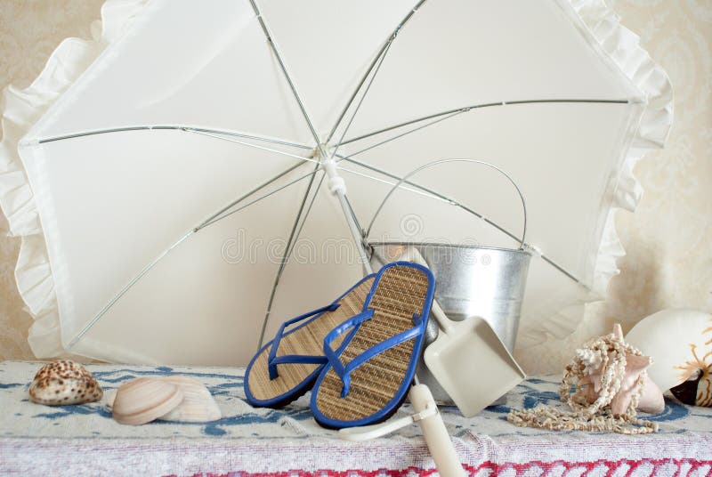 Beach Items stock photo. Image of shells, sandals, vacation - 20998252