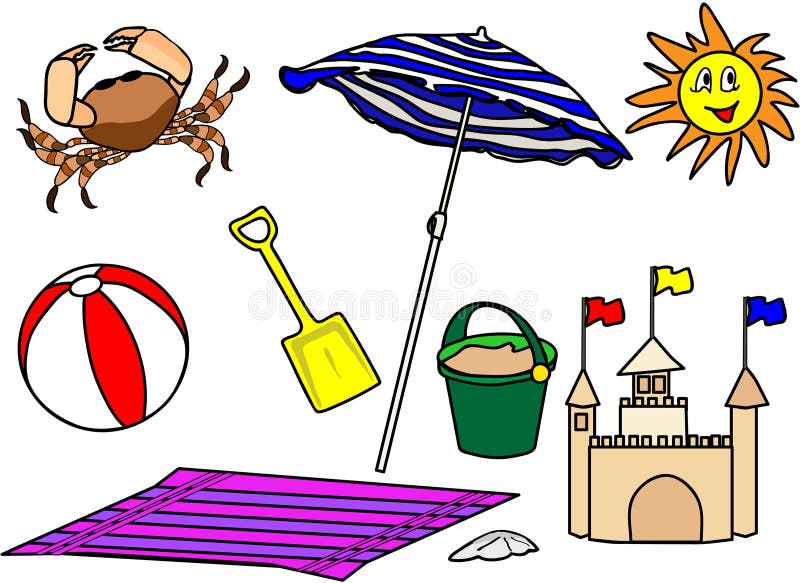 Beach-items stock vector. Illustration of play, child - 3864537