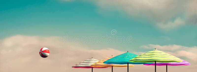 The beach items concept stock illustration. Illustration of parasol ...