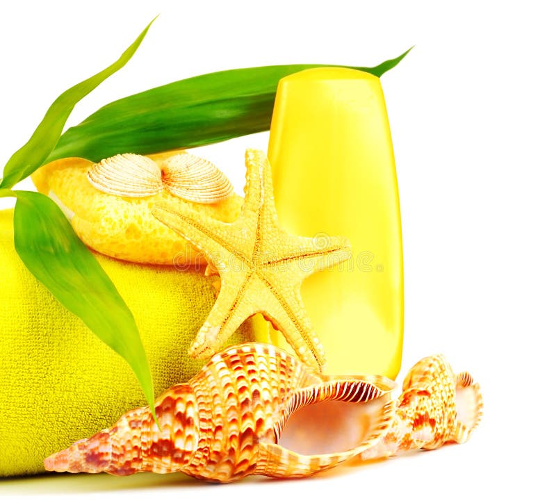 Beach Items Isolated on White Stock Photo - Image of fresh, bath: 19799046