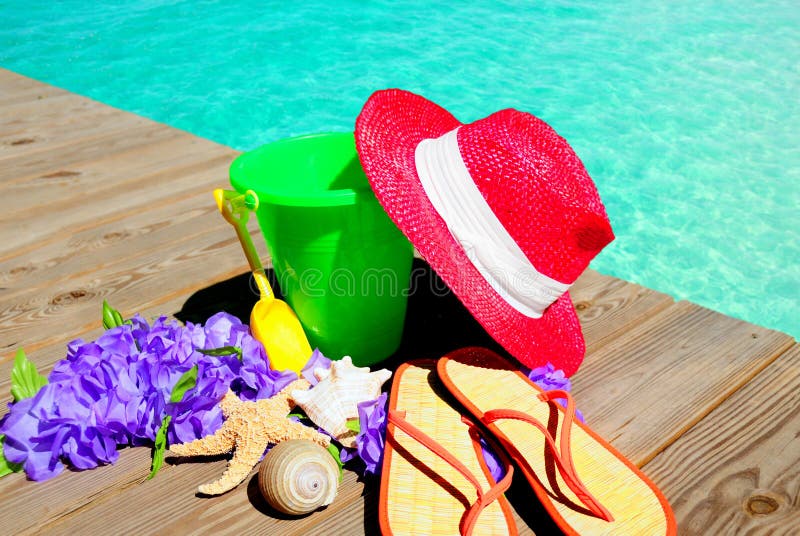 Beach Items by Pool stock image. Image of lagoon, pool - 5573489