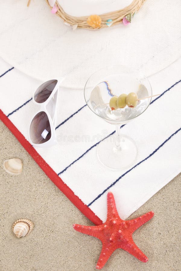 Beach Items on Sand for Fun Summer Stock Photo - Image of thongs, fish ...