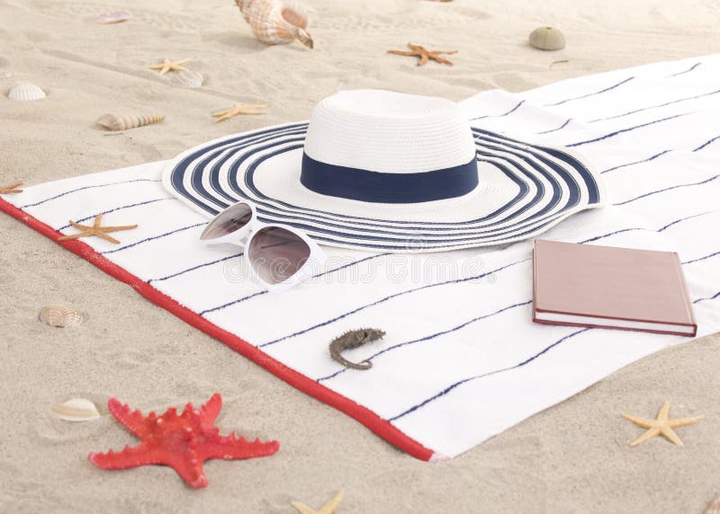 Beach Items on Sand for Fun Summer Stock Photo - Image of tropic ...