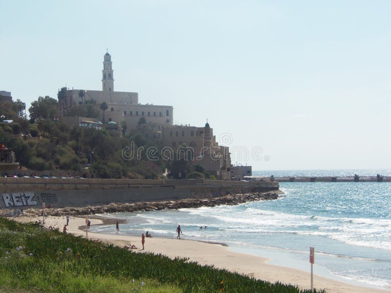 On the beach in Jaffo editorial stock photo. Image of tourism - 48530778