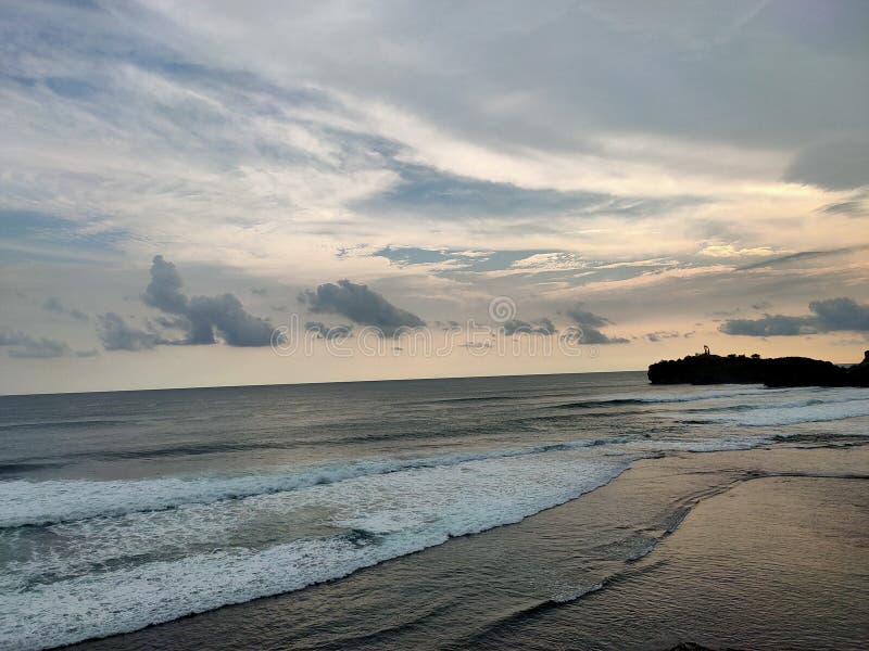 Beach in jogja stock photo. Image of horizon, dawn, dusk - 230291518