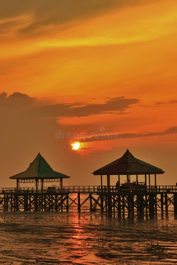 Beach Kenjeran surabaya stock image. Image of sunrise - 51916557