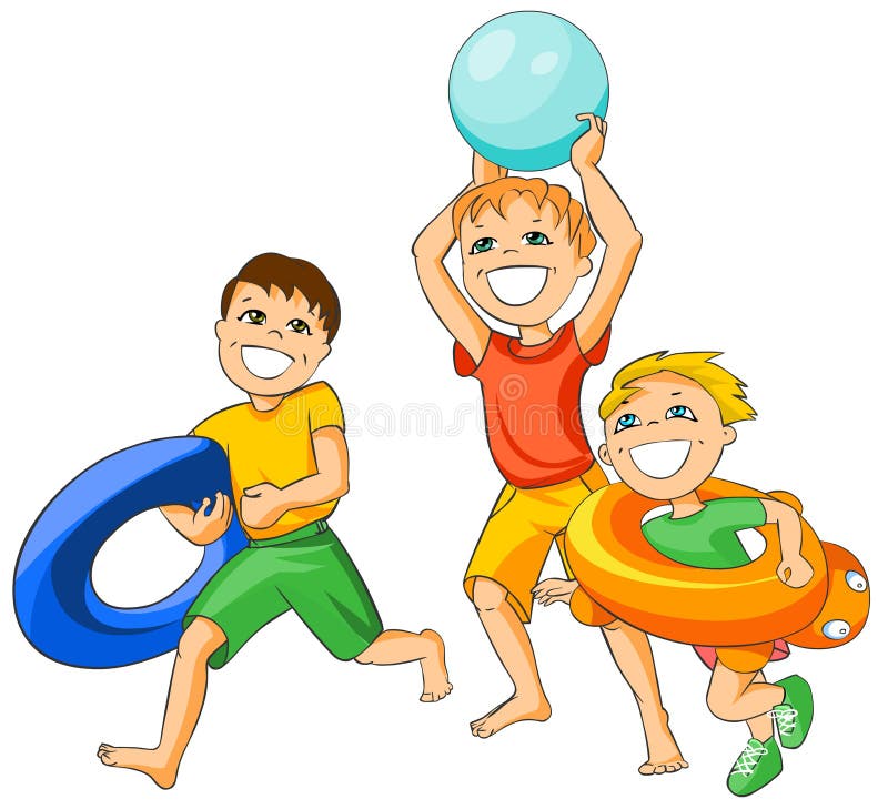 Kids Running Beach Stock Illustrations – 612 Kids Running Beach Stock ...