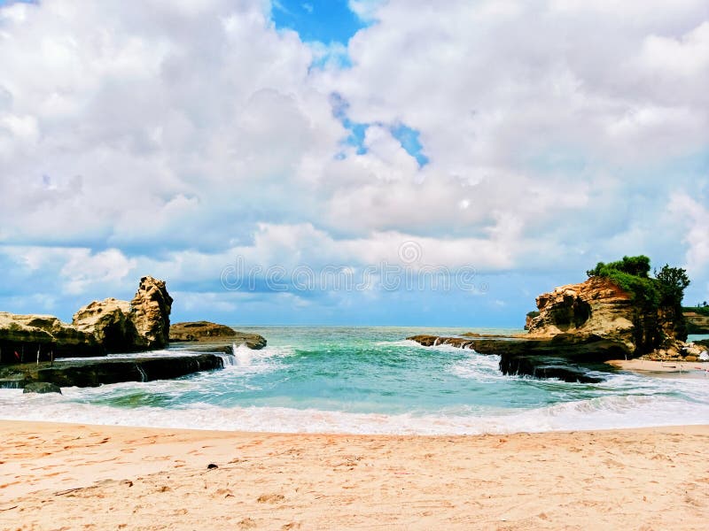 Beach klayar sunset stock photo. Image of klayar, sunset - 255565742