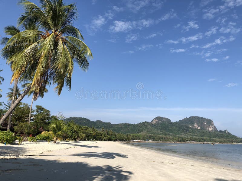 Beach at Koh Mook stock photo. Image of mountain, morning - 186355628