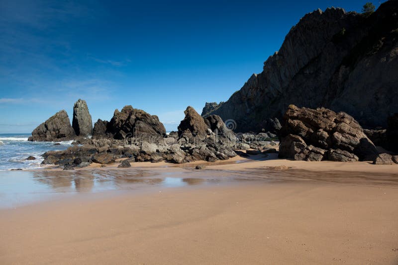 Beach of Laga stock photo. Image of water, spain, bizkaia - 18401478