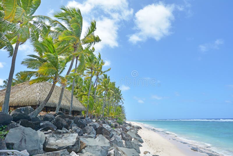 Beach and Lagoon Rarotonga Cook Islands Stock Photo - Image of ...