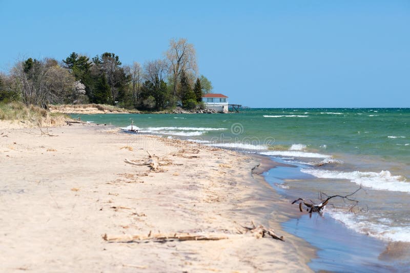 Beach at Lake Huron stock photo. Image of great, nature - 78117402