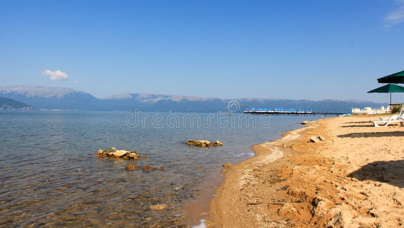 Beach on a Lake Prespa, Macedonia Stock Image - Image of warm, season ...