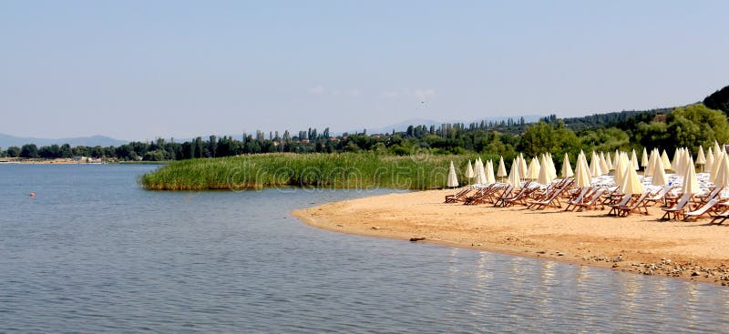 Beach On A Lake Prespa, Macedonia Stock Image - Image of macedonian ...