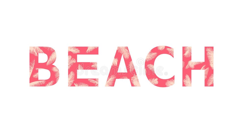 Beach stock vector. Illustration of palm, letters, nature - 97215600