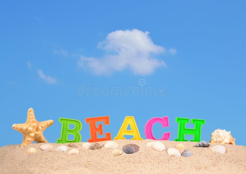 Beach Letters on a Beach Sand Stock Image - Image of ocean, natural ...