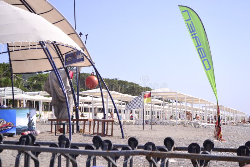 Beach life of Turkey editorial stock image. Image of umbrellas - 57203304