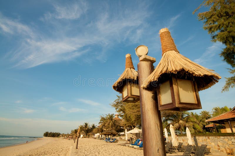 Beach Lights on Vacation Resort Stock Image - Image of tourism, pacific ...