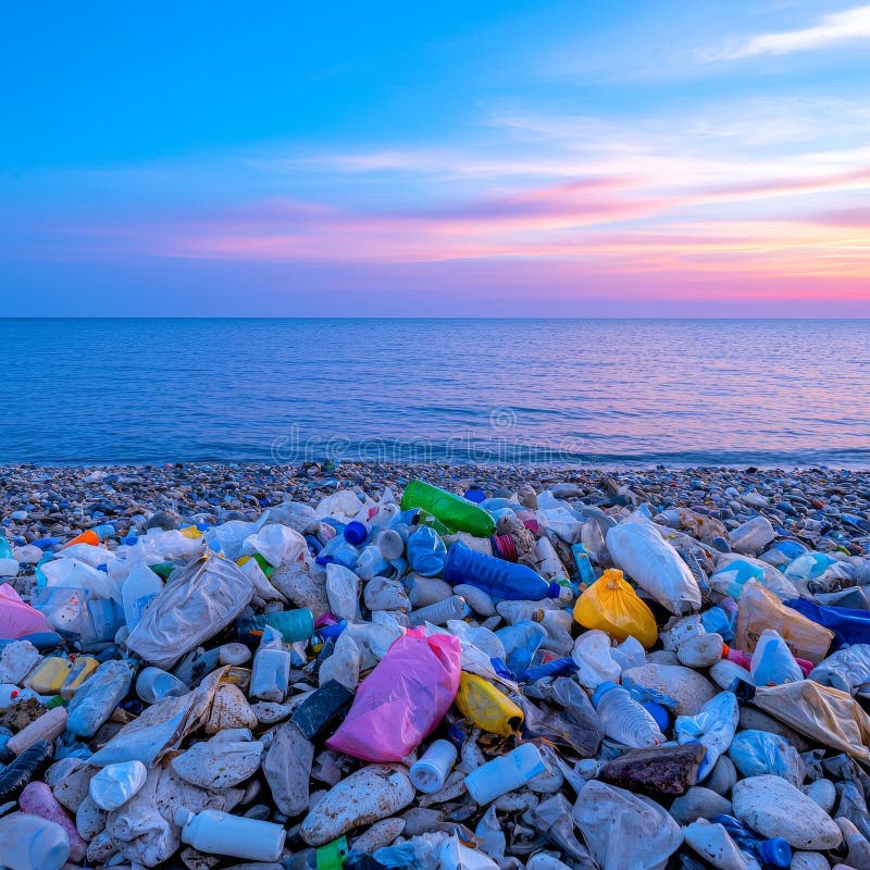 The Beach is Littered with Garbage and Plastic. Wastes Endanger Living ...