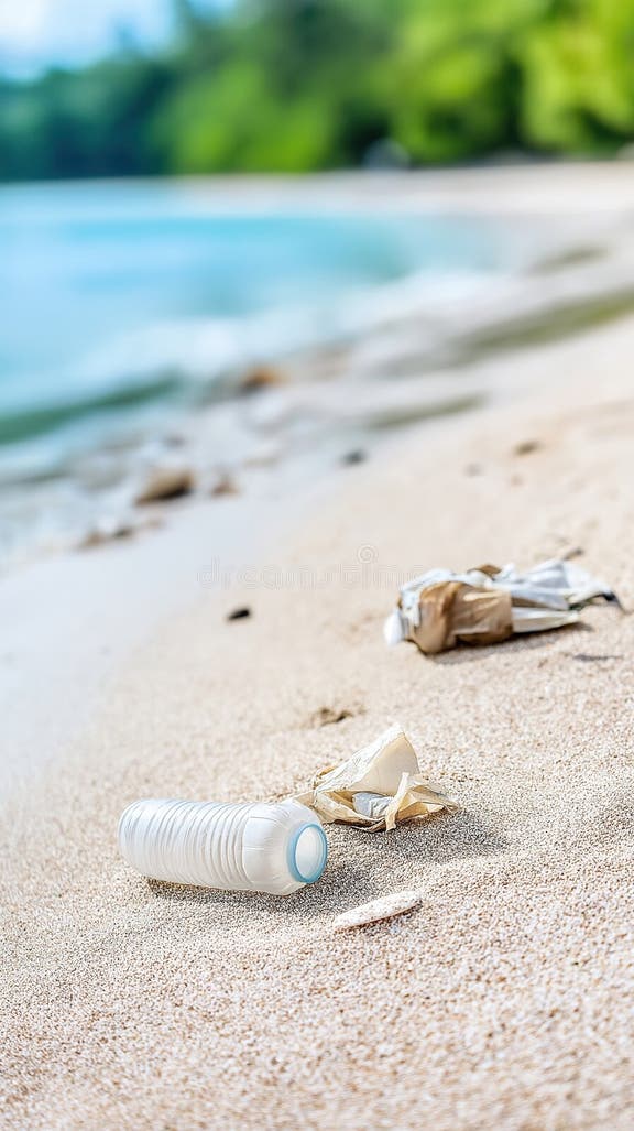 Beach Littered with Plastic Waste, Pollution, Sustainability Challenge ...