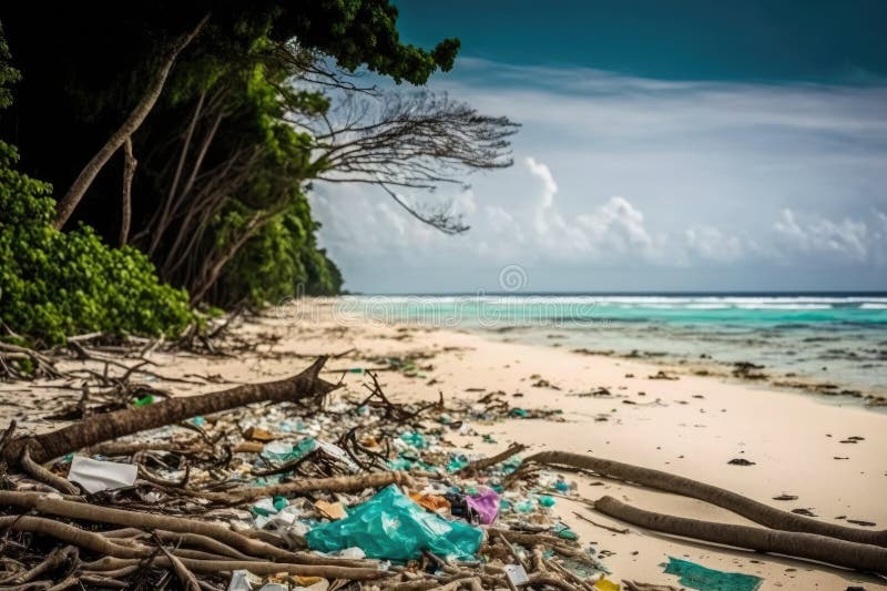 Beach Littered with Trash and Plastic Debris, a Reminder of Humanity S ...