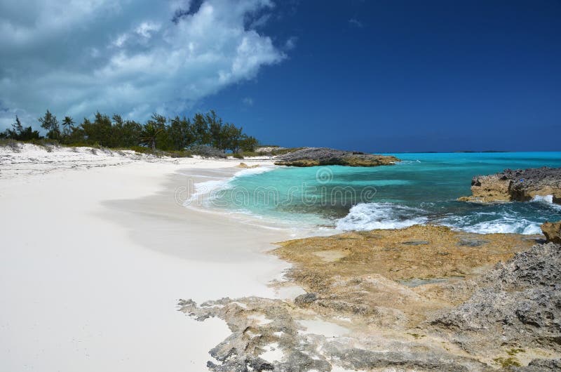 A Beach of Little Exuma, Bahamas Stock Image - Image of turquoise ...
