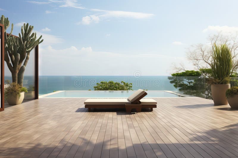 Beach Living on Sea View / 3d Rendering Generative AI Stock ...