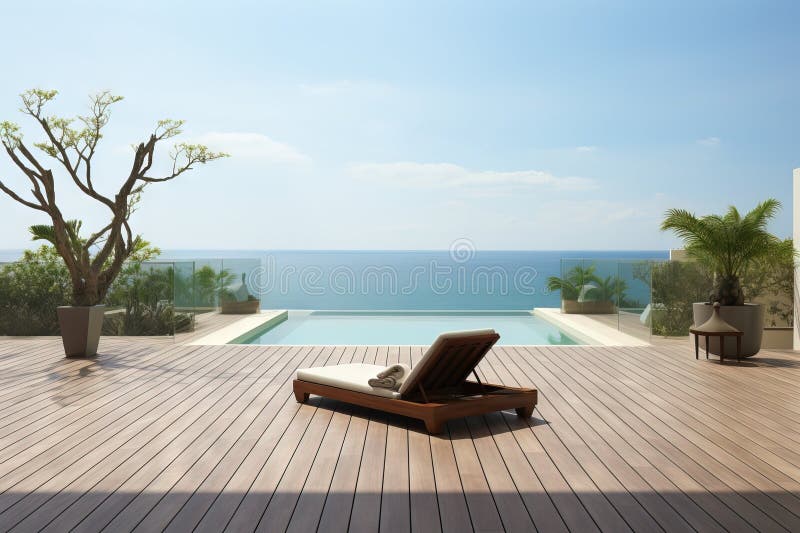 Beach Living on Sea View / 3d Rendering Generative AI Stock ...