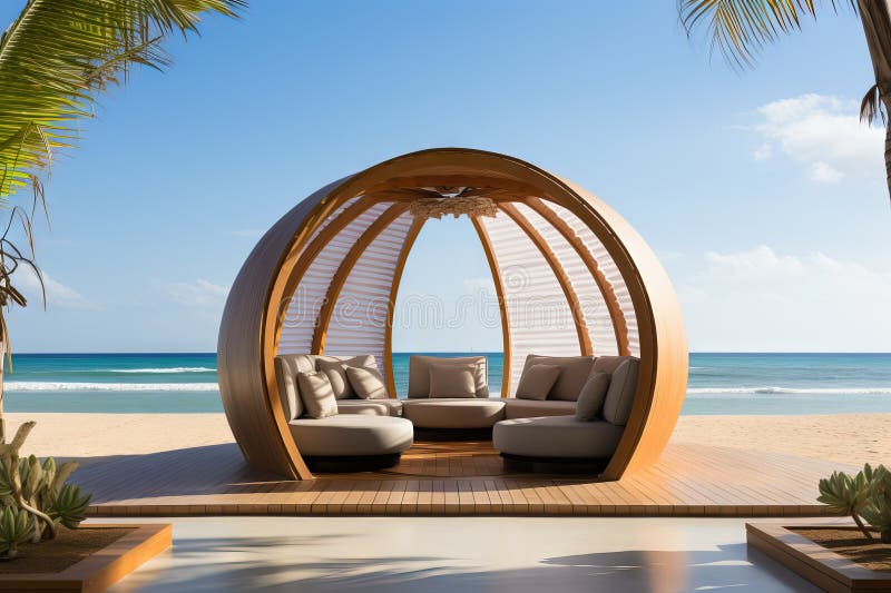 Beach Living on Sea View / 3d Rendering Generative AI Stock Photo ...