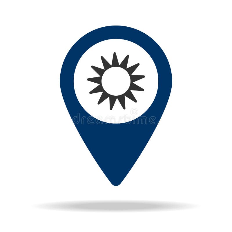 Beach Location in Blue Map Pin Icon. Element of Map Point for Mobile ...