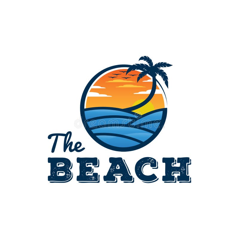 Beach Logo Design Vector,beach Logo Design and Tropical Island Stock ...