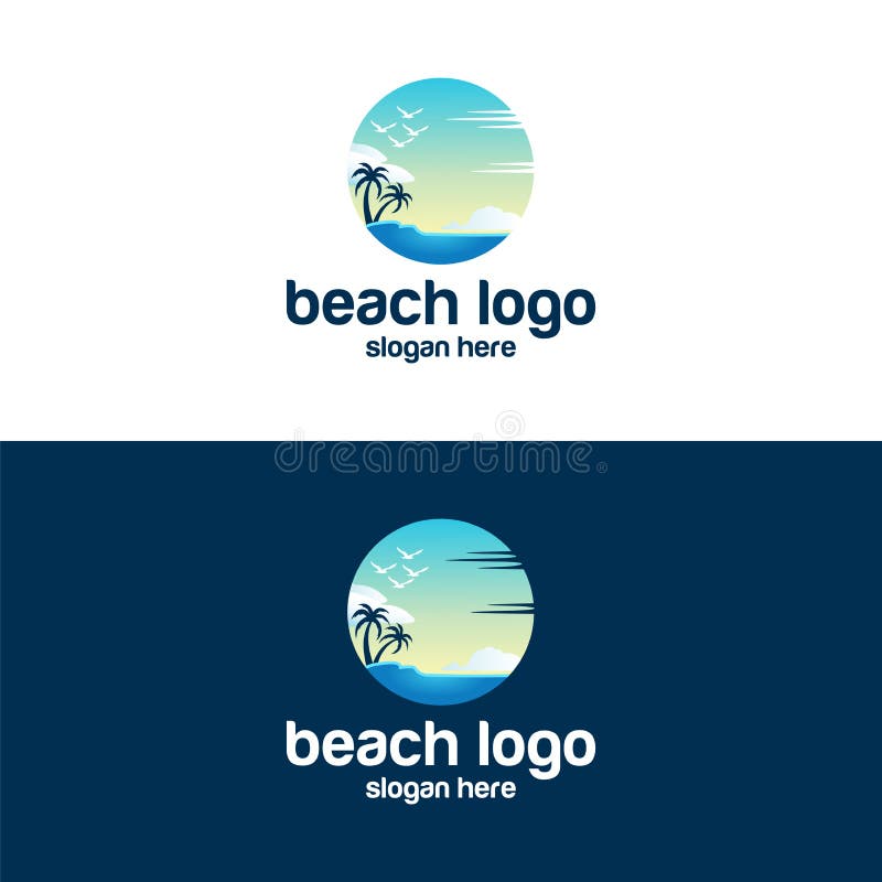 Beach Logo Design Vector,beach Logo Design and Tropica Stock ...