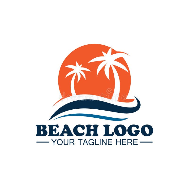 Beach Logo Design Vector Template Stock Vector - Illustration of travel ...