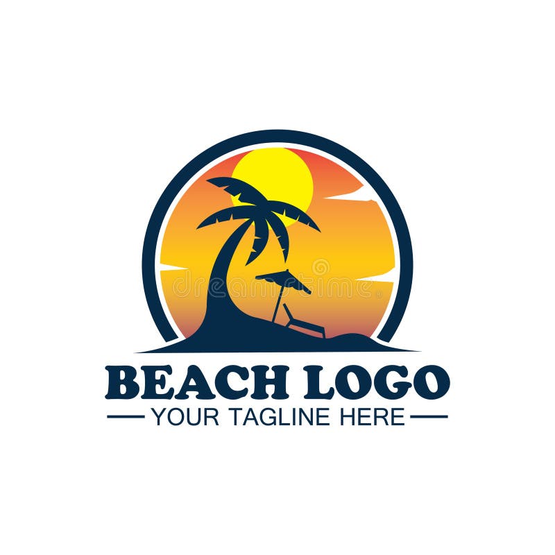 Beach Logo Design Vector Template Stock Vector - Illustration of travel ...