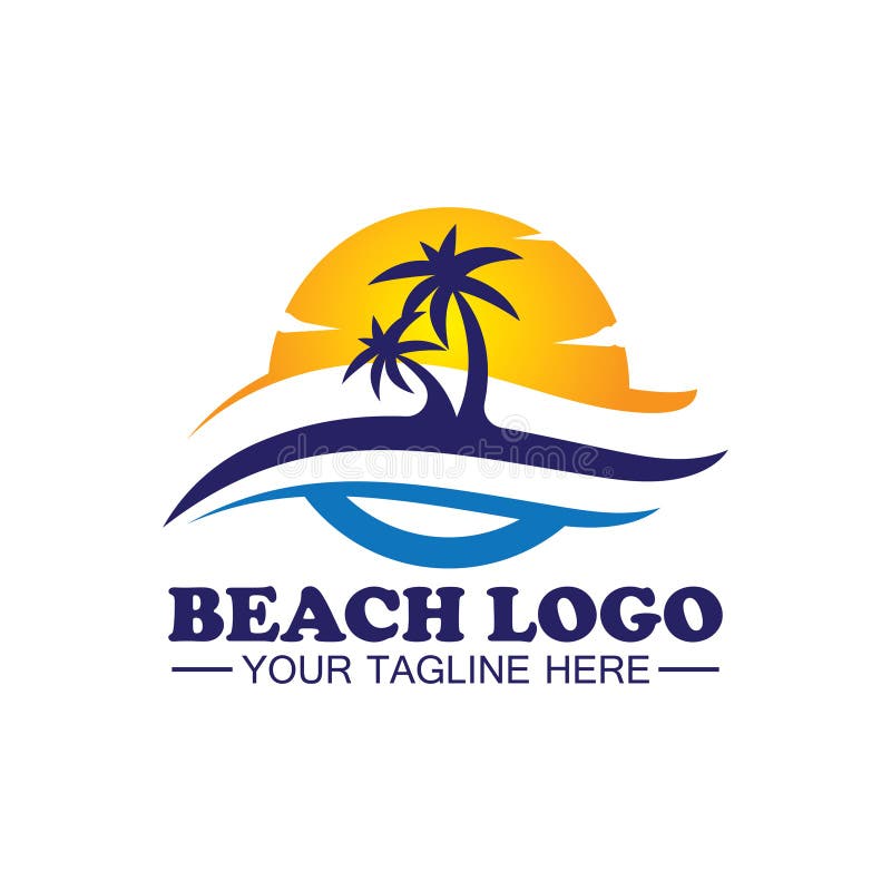 Beach Logo Design Vector Template Stock Vector - Illustration of travel ...