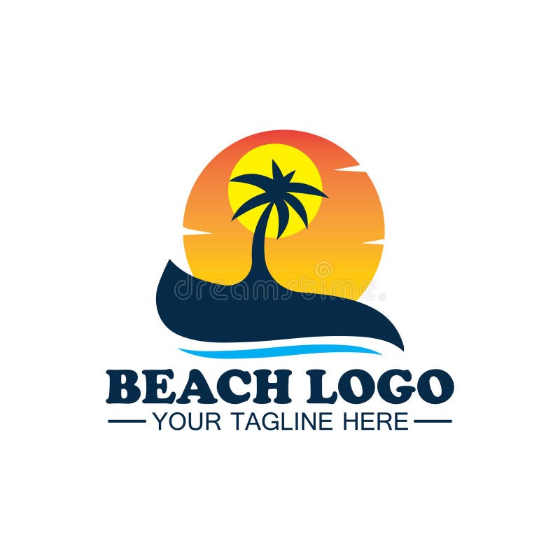 Beach Logo Design Vector Template Stock Vector - Illustration of travel ...