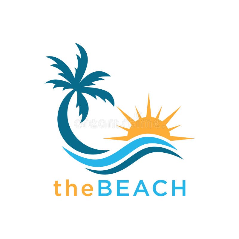 Beach Logo Vector Illustration Basic RGB Stock Illustration ...