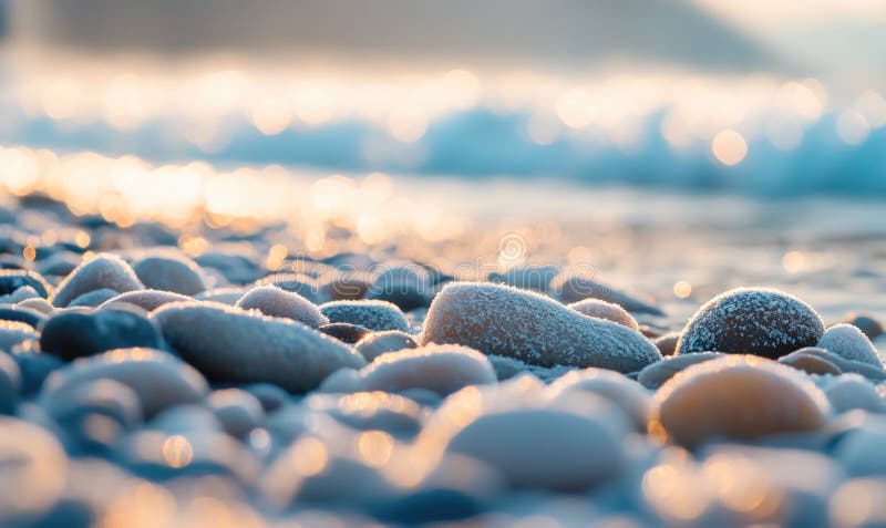 A Beach with a Lot of Rocks on it Stock Photo - Image of sand, stones ...