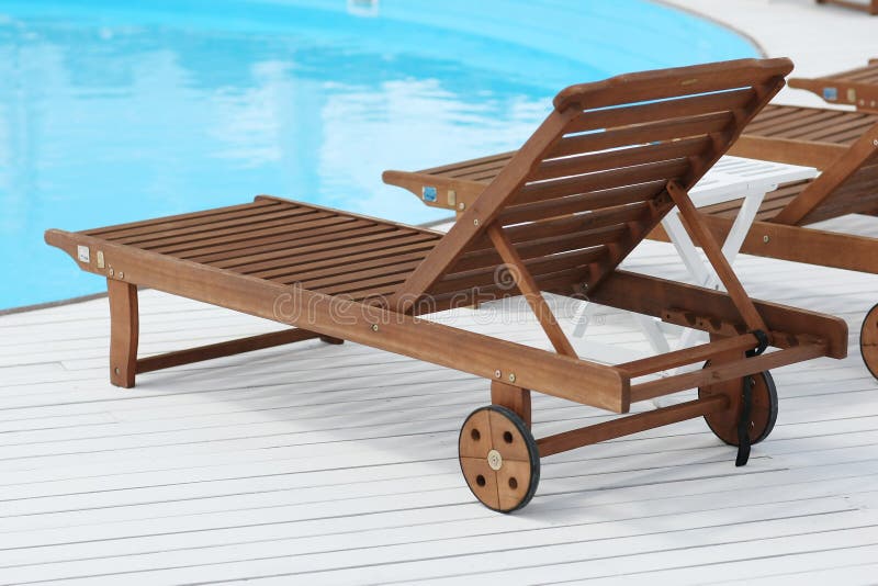 Beach Lounge Chair Near the Pool Stock Image - Image of nature, summer ...