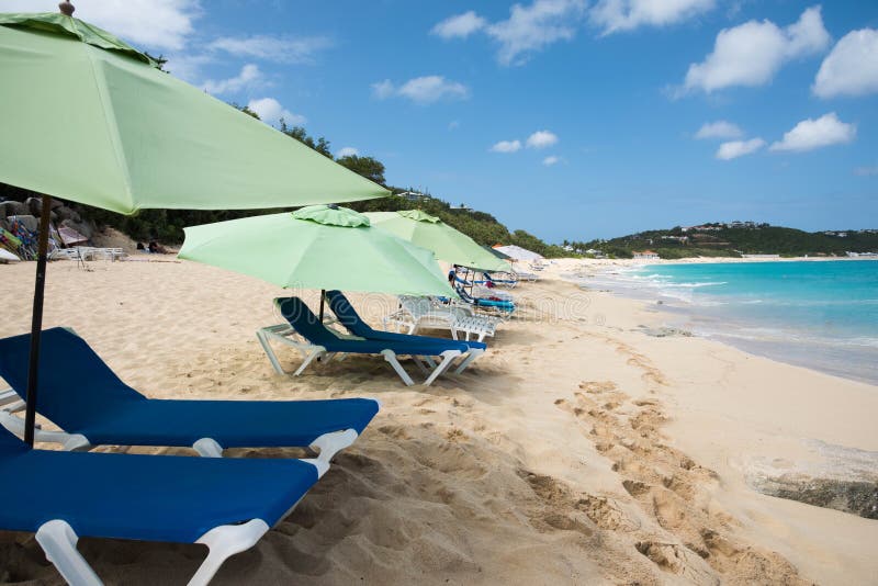 Baie Rouge Pink Sand Beach stock image. Image of sunlight - 70967331