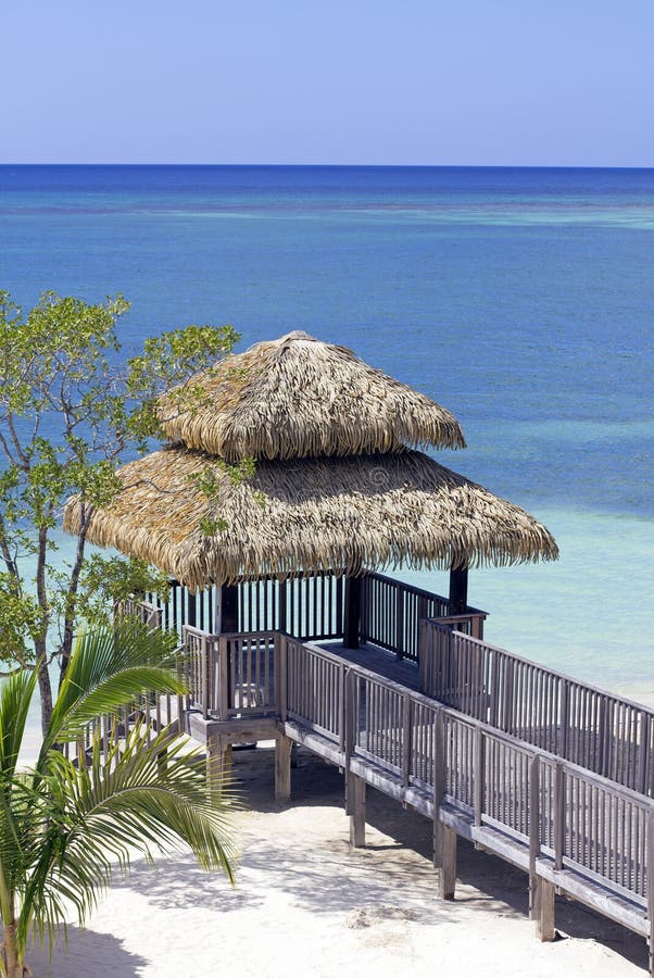 Beach luxury wood deck stock photo. Image of water, sand - 29300326