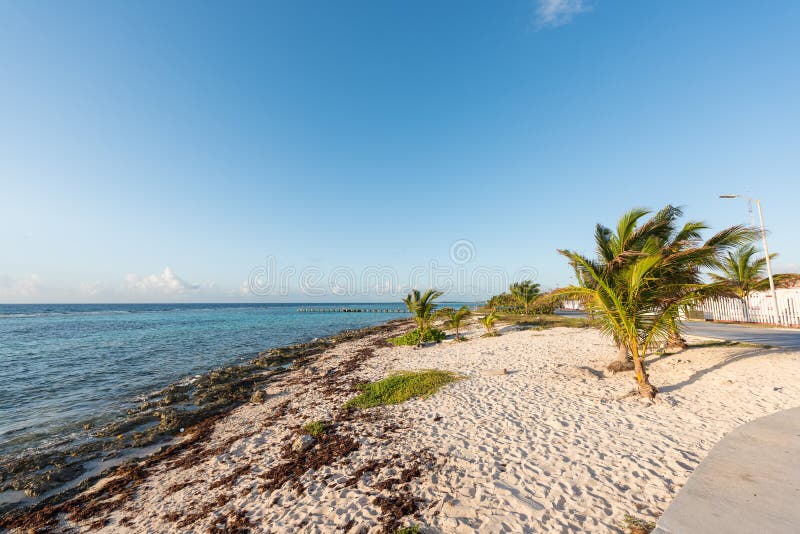 The Beach in Mahahual, Mexico Stock Photo - Image of landmark ...