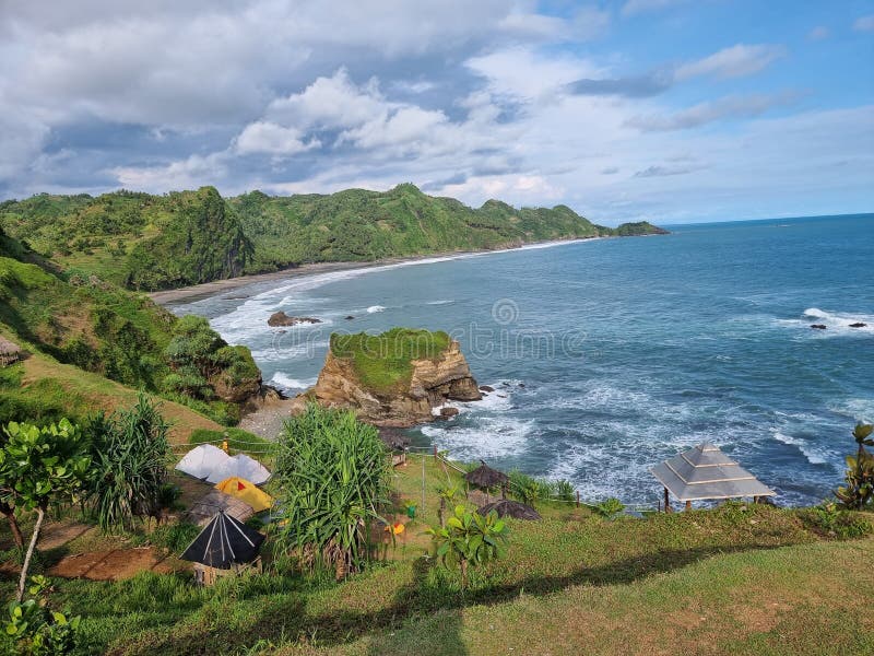 Beach Menganti Kebumen Beauty in Java Stock Photo - Image of java ...